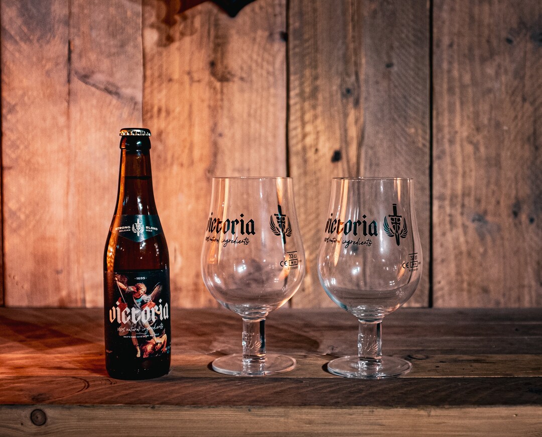 Victoria Beer Glasses: 2 Original Belgian Beer Glasses Victoria 33 Cl ...