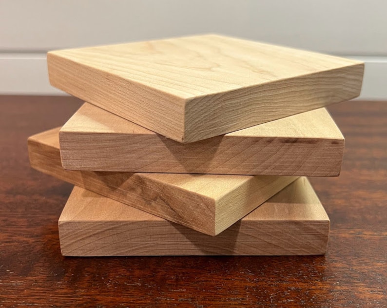 Wood Blocks, 4 X 4 Maple Unfinished, Sanded Wood Blocks, Set of 8 ...