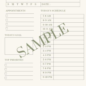 Earth Tones Daily Planner + Notes Page – Printable Tan & Green PDF ...
