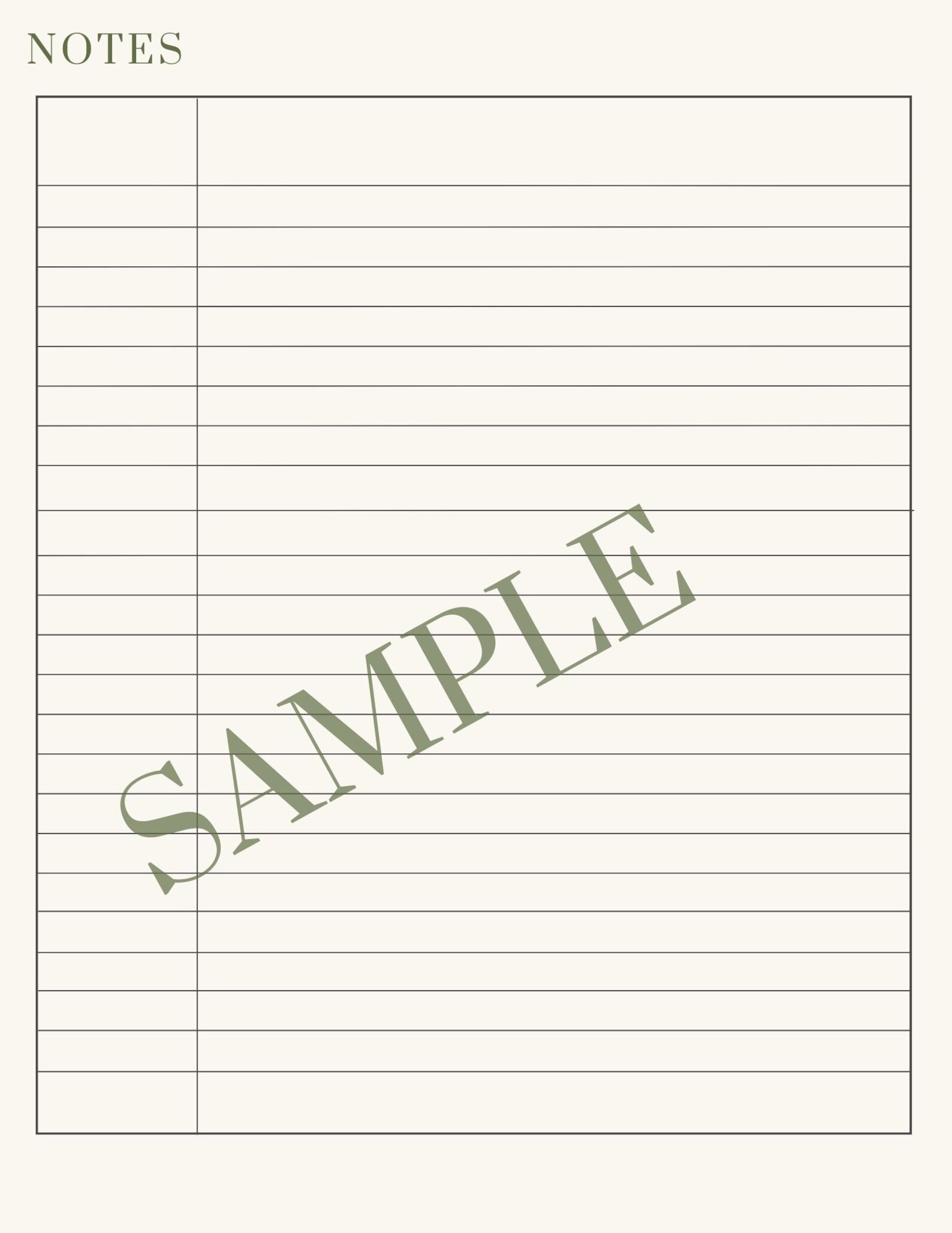 Earth Tones Daily Planner + Notes Page – Printable Tan & Green PDF ...