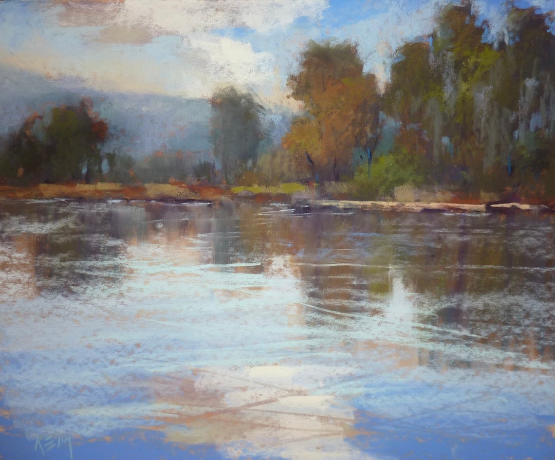 Lowcountry Florida Marsh Reflections Landscape Original Pastel Painting ...