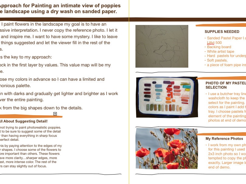 Pastel Painting Lesson Demo PDF Expressive POPPIES Art | Etsy