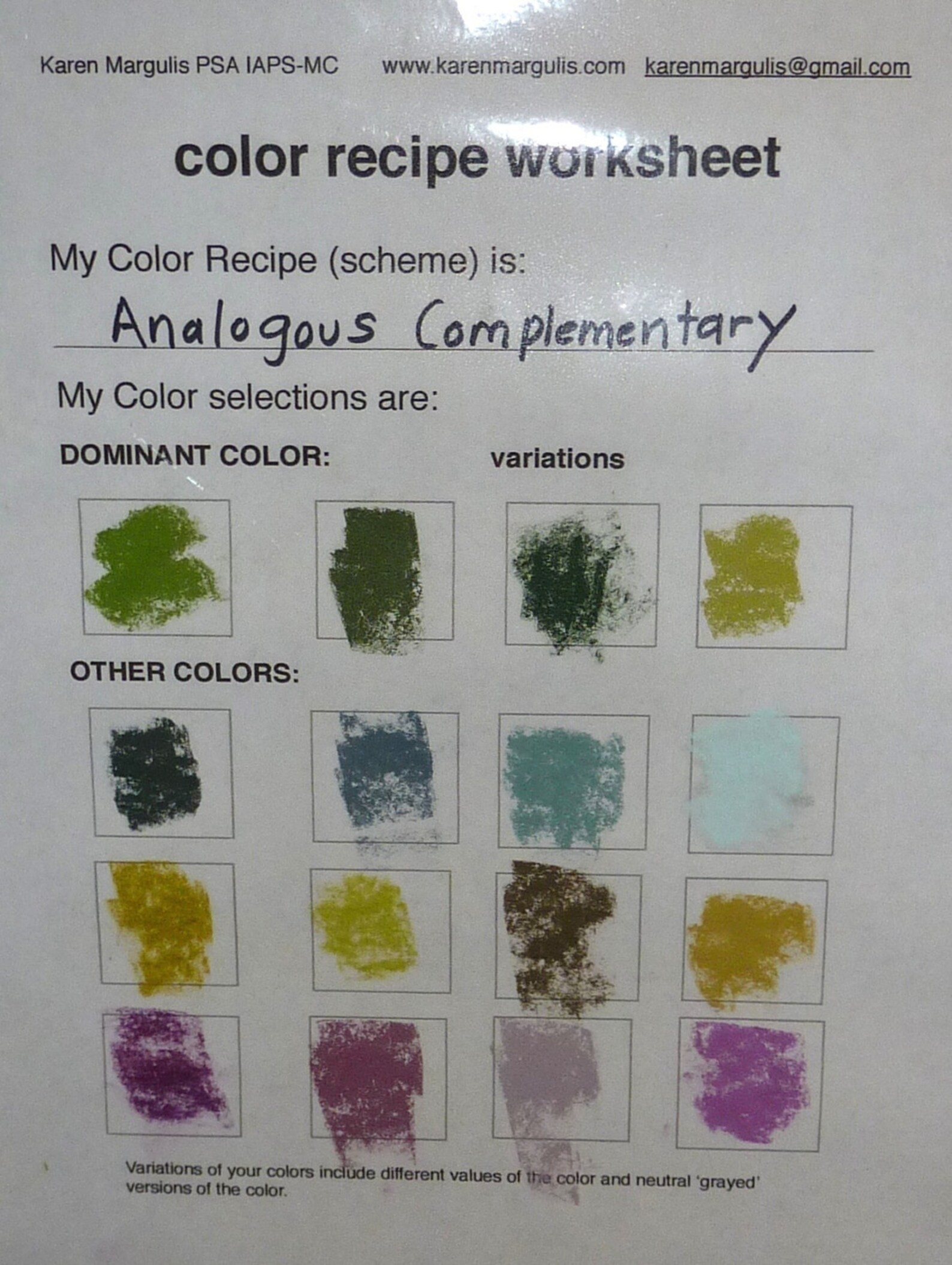 COLOR Recipe Color Scheme Painting Planning WORKSHEET PDF Plan - Etsy