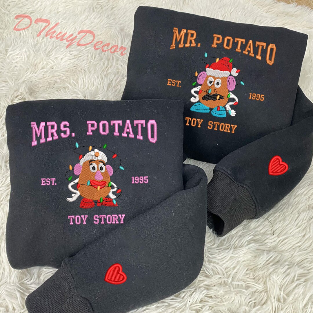 Christmas Couple Embroidered Hoodie/sweater, Christmas Mrs Potato ...