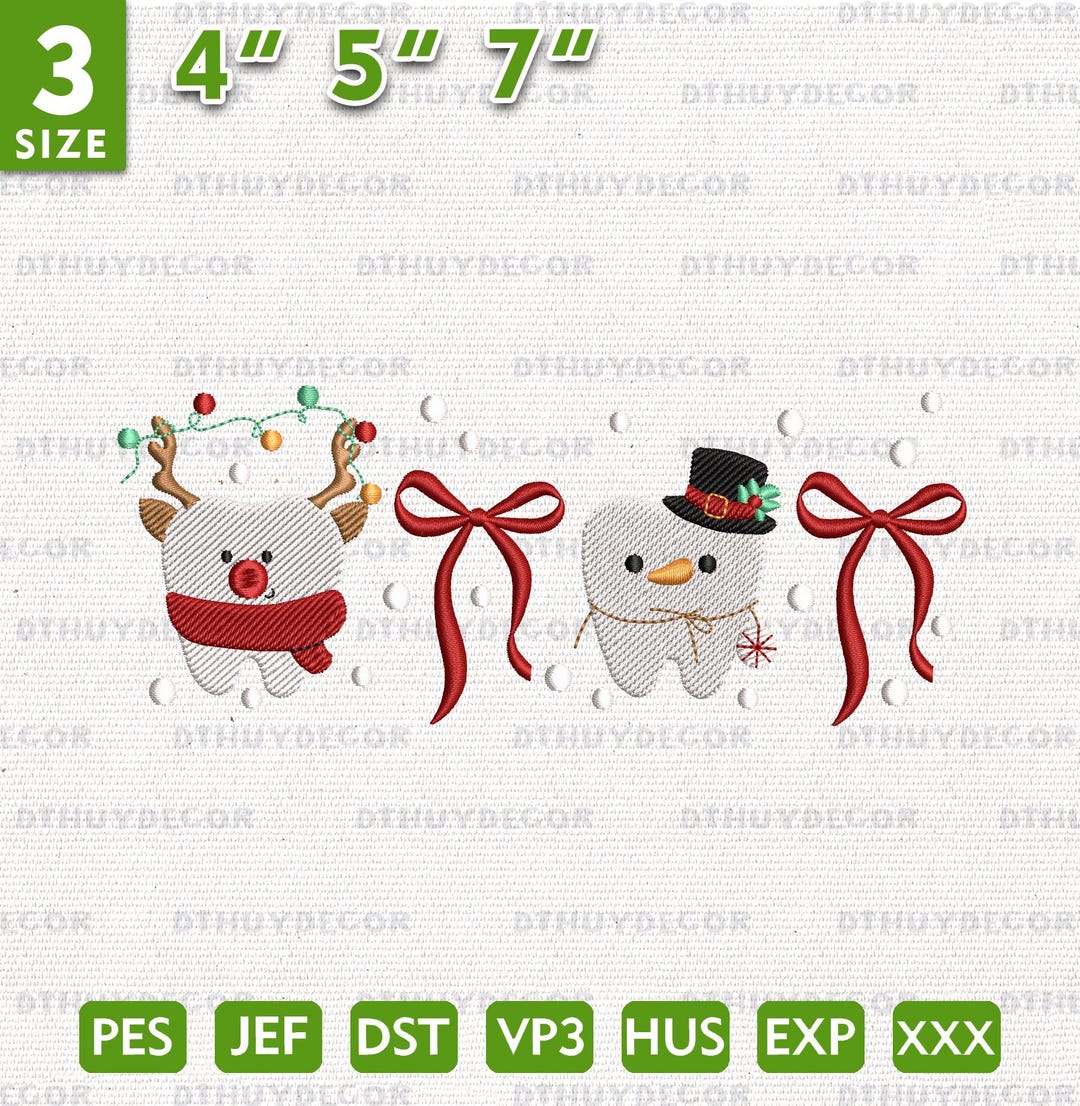 Christmas Embroidery Design, Funny Christmas Teeth Embroidery Design ...