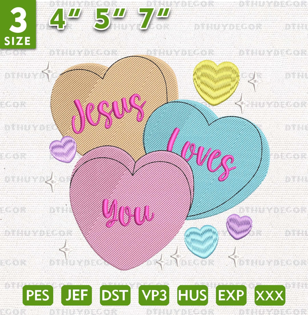 Christian Conversation Heart Embroidery Design, Bible Verses Embroidery ...