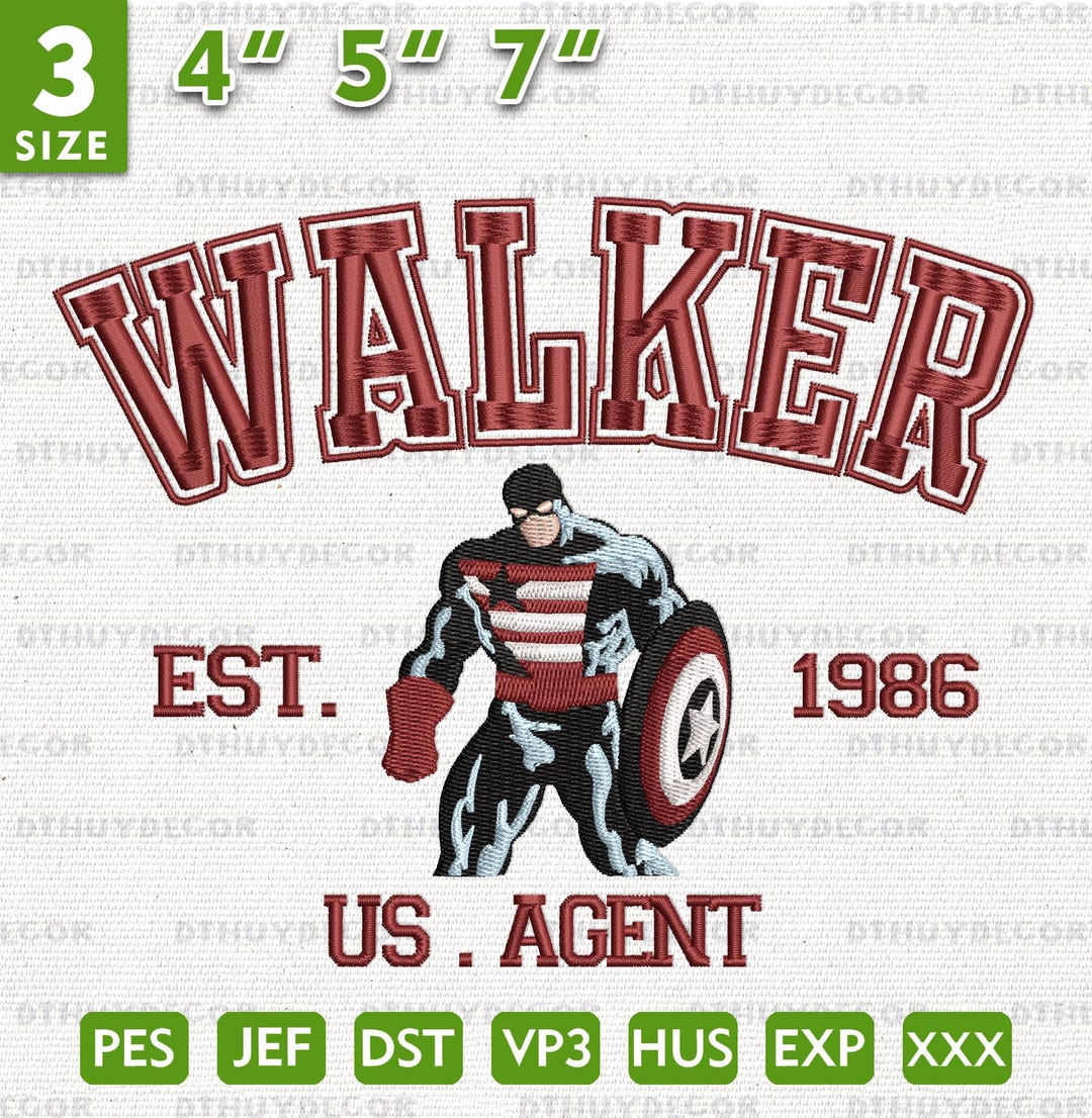 America Hero Embroidery Design, Hero Squad Embroidery Design, American ...