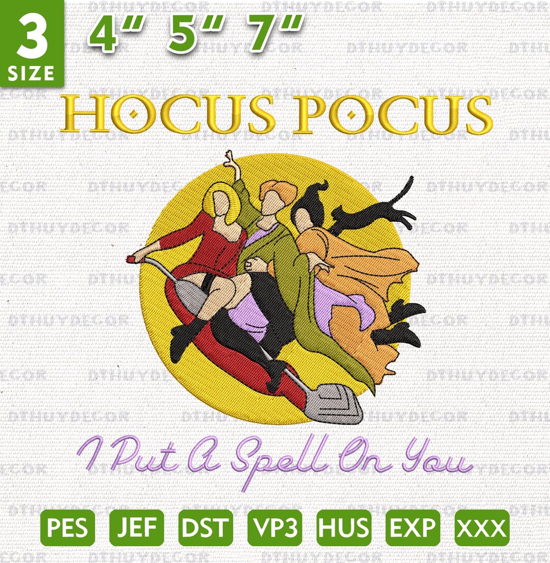 I Put A Spell on You Embroidery Design, Halloween Embroidery Design ...