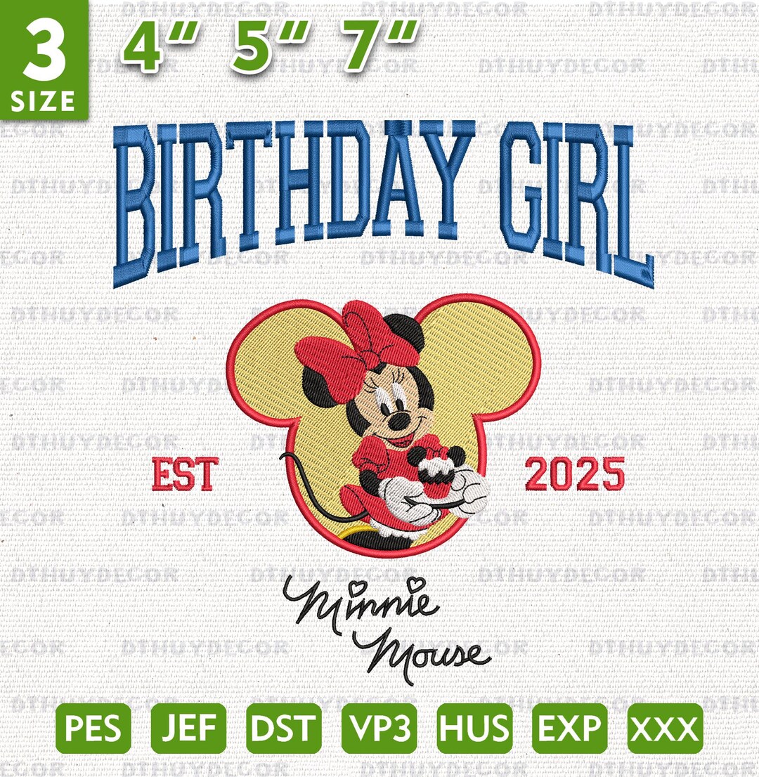 Birthday Kids Embroidery Design, Birthday Girl Embroidery Design ...