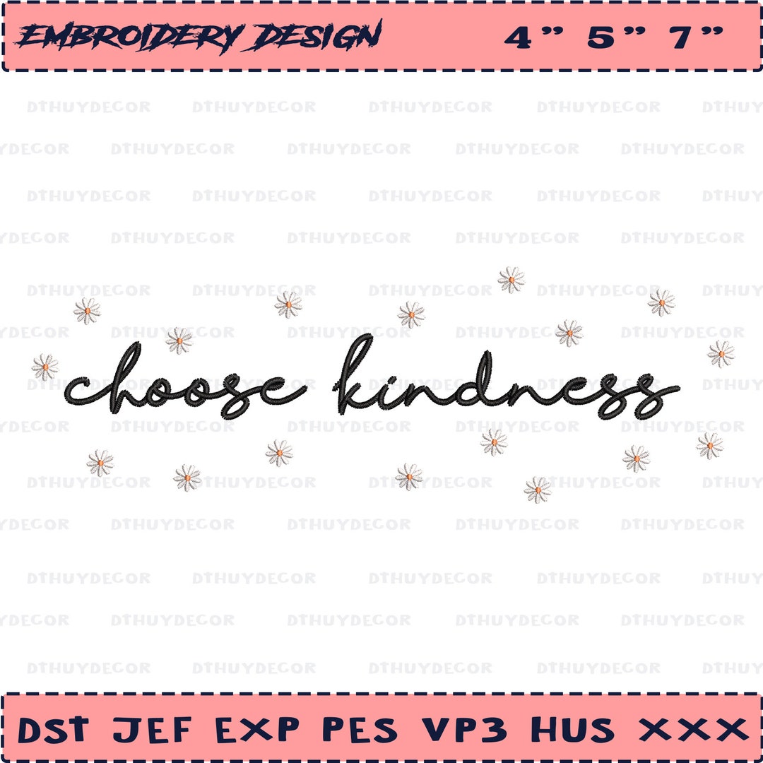 Choose Kindness Embroidery Design, Back to School Embroidery Design ...