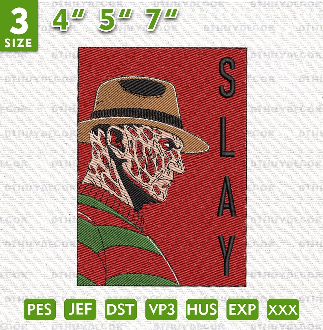 Horror Movie Killer Embroidery File, Halloween Horror Movie Killer ...