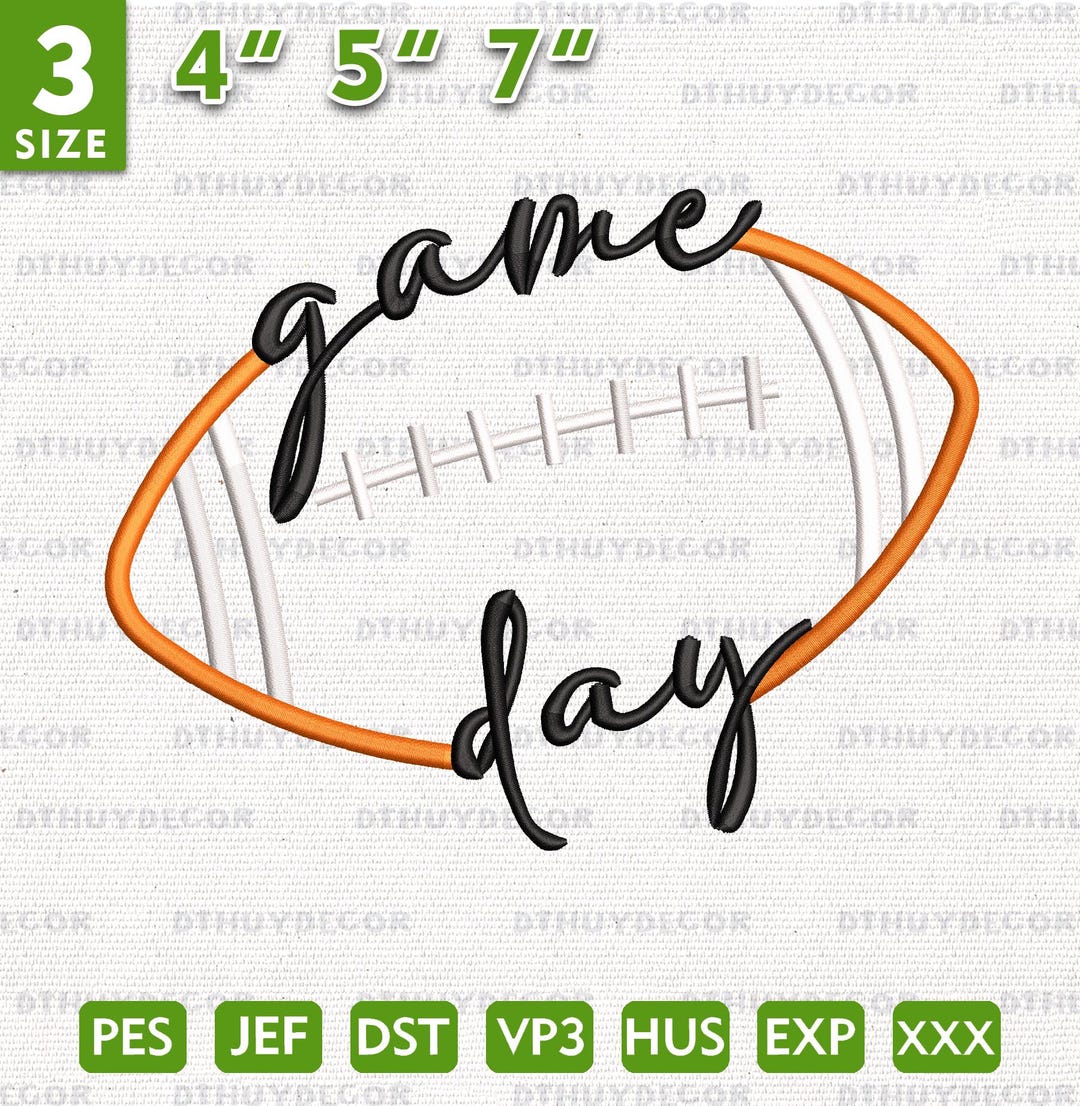Game Day Fall Embroidery Design, Fall Embroidery Design, Football Fall ...
