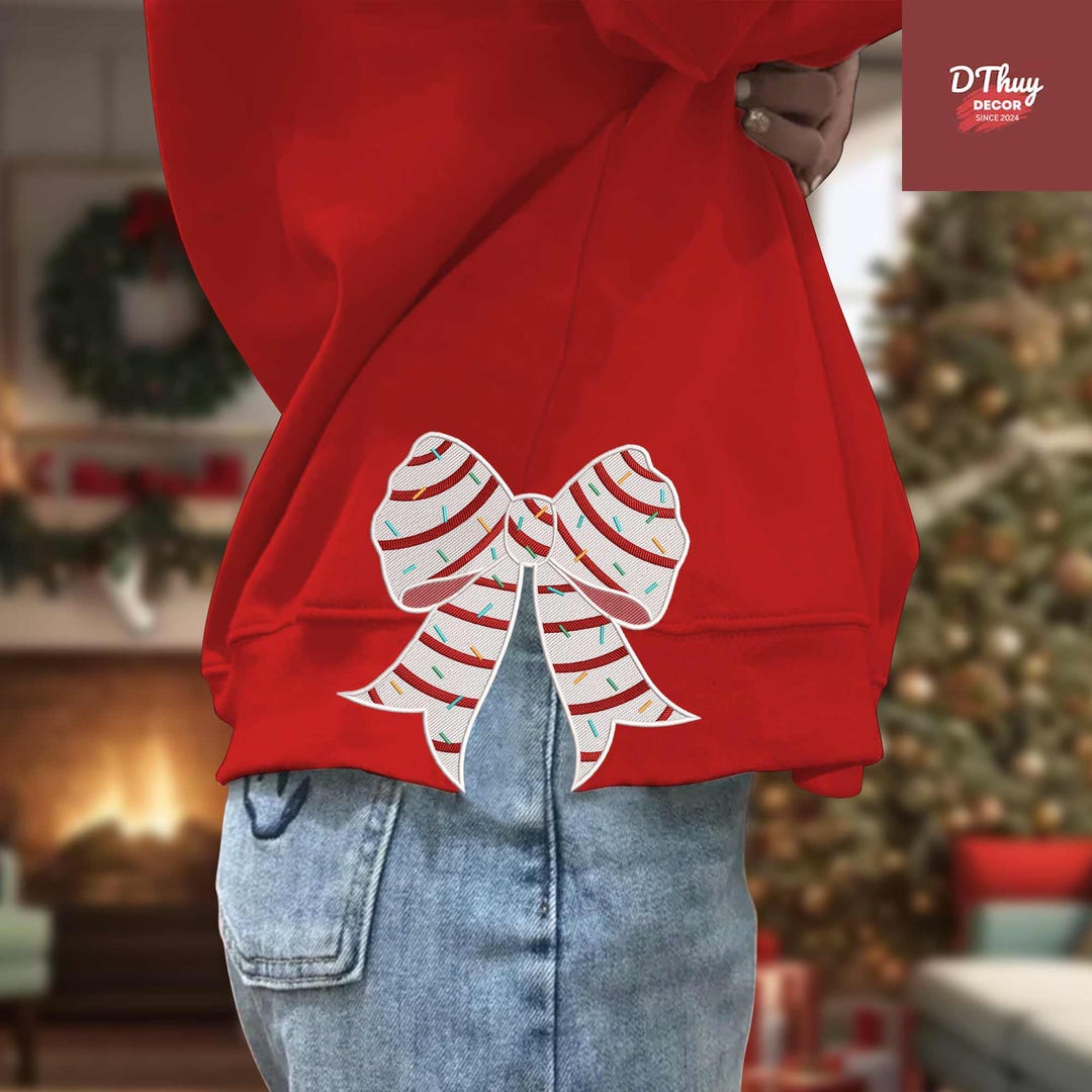 Side Cut Out Embroidery Design, Christmas Tree Cake Cut Out Sweaters ...