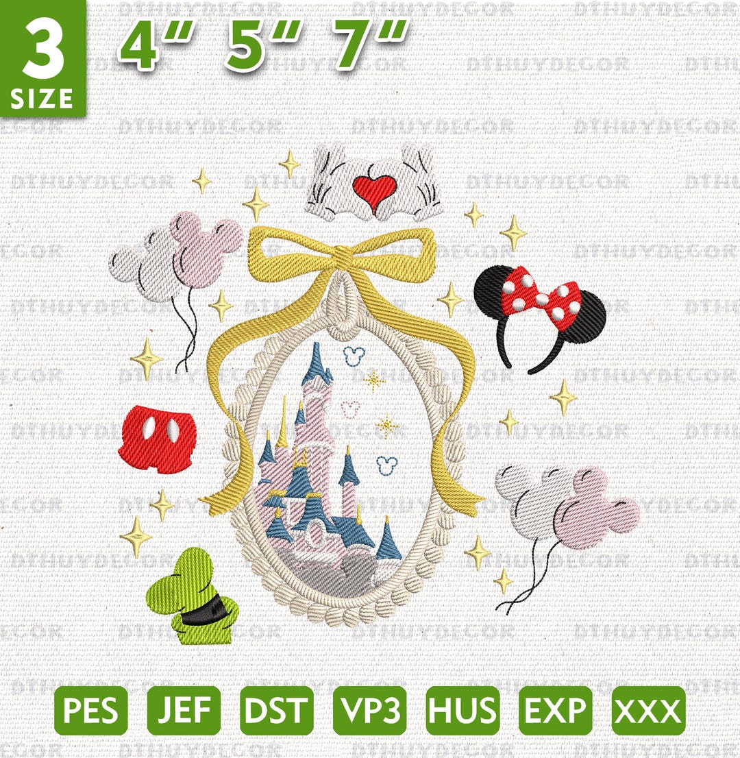 Magic Park Castle Embroidery Design, Magical Kingdom Embroidery Design ...