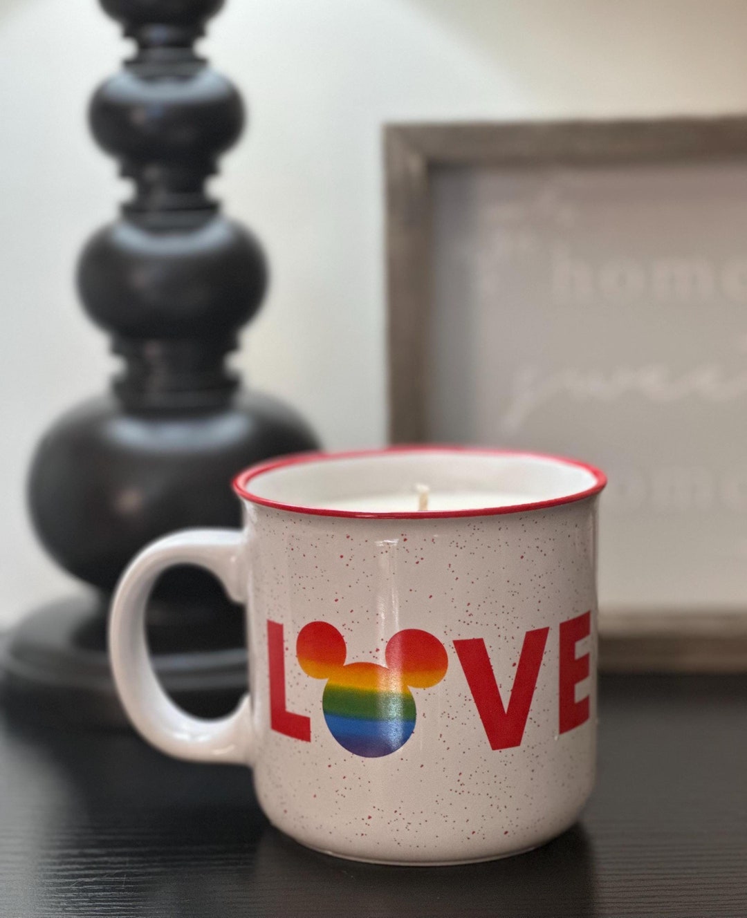 Vintage Upcycled 2021 Rainbow Disney Collection Mug Candle Eco-friendly ...