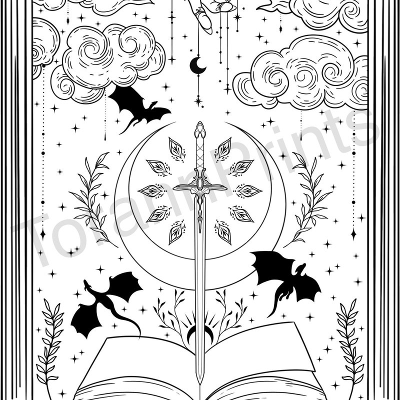 Fourth Wing Coloring Book - Etsy