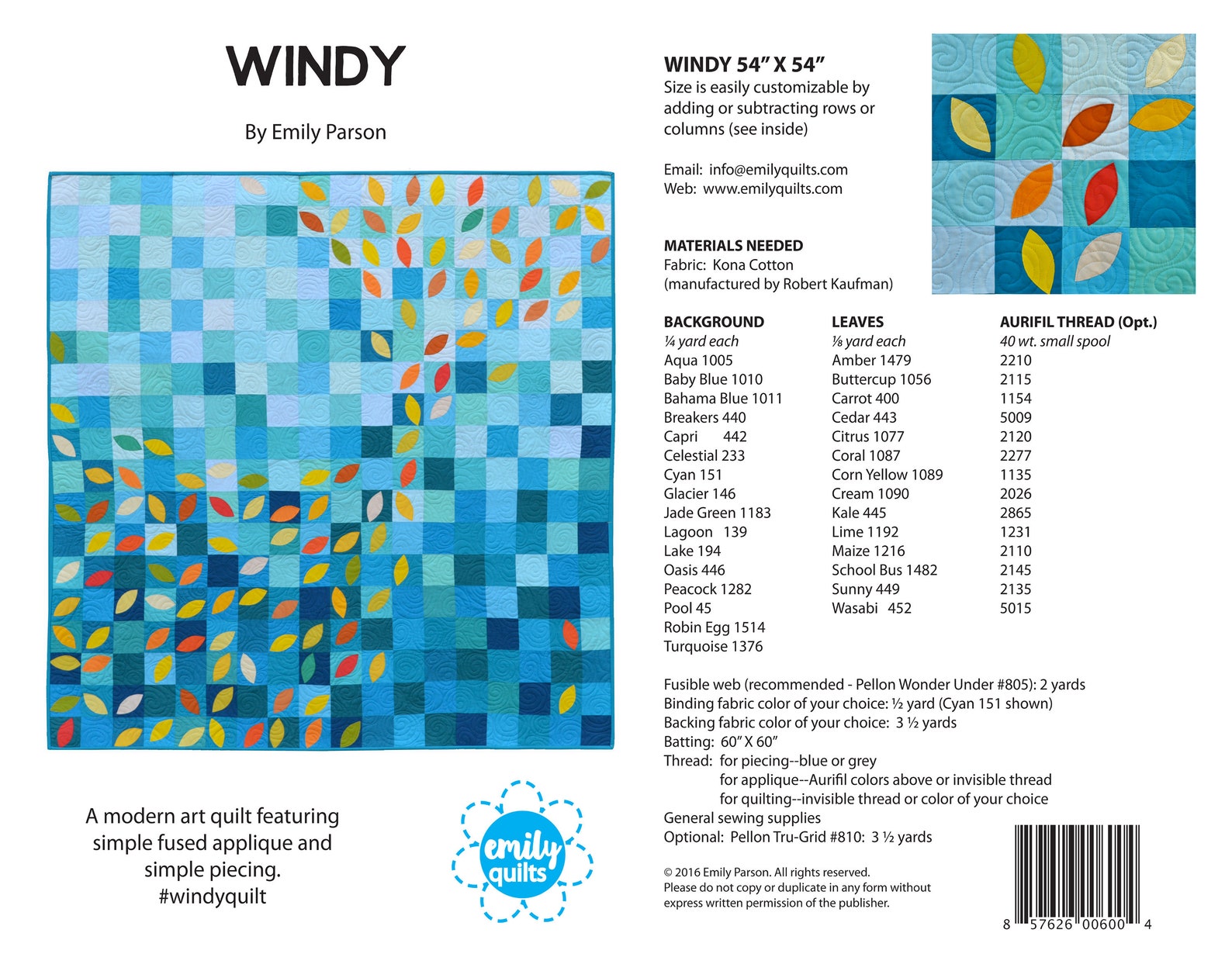 PDF Modern Windy Quilt Pattern Digital Download by Emily Quilts - Etsy