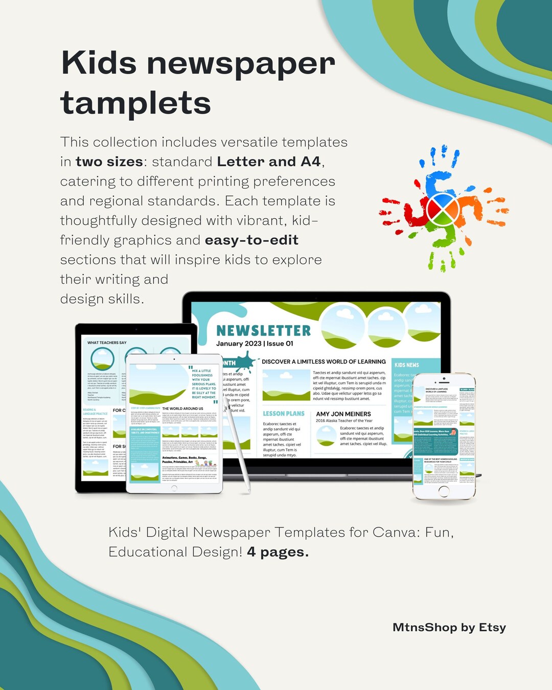Kids' Digital Newspaper Templates for Canva: Fun, Educational Design! 2 ...