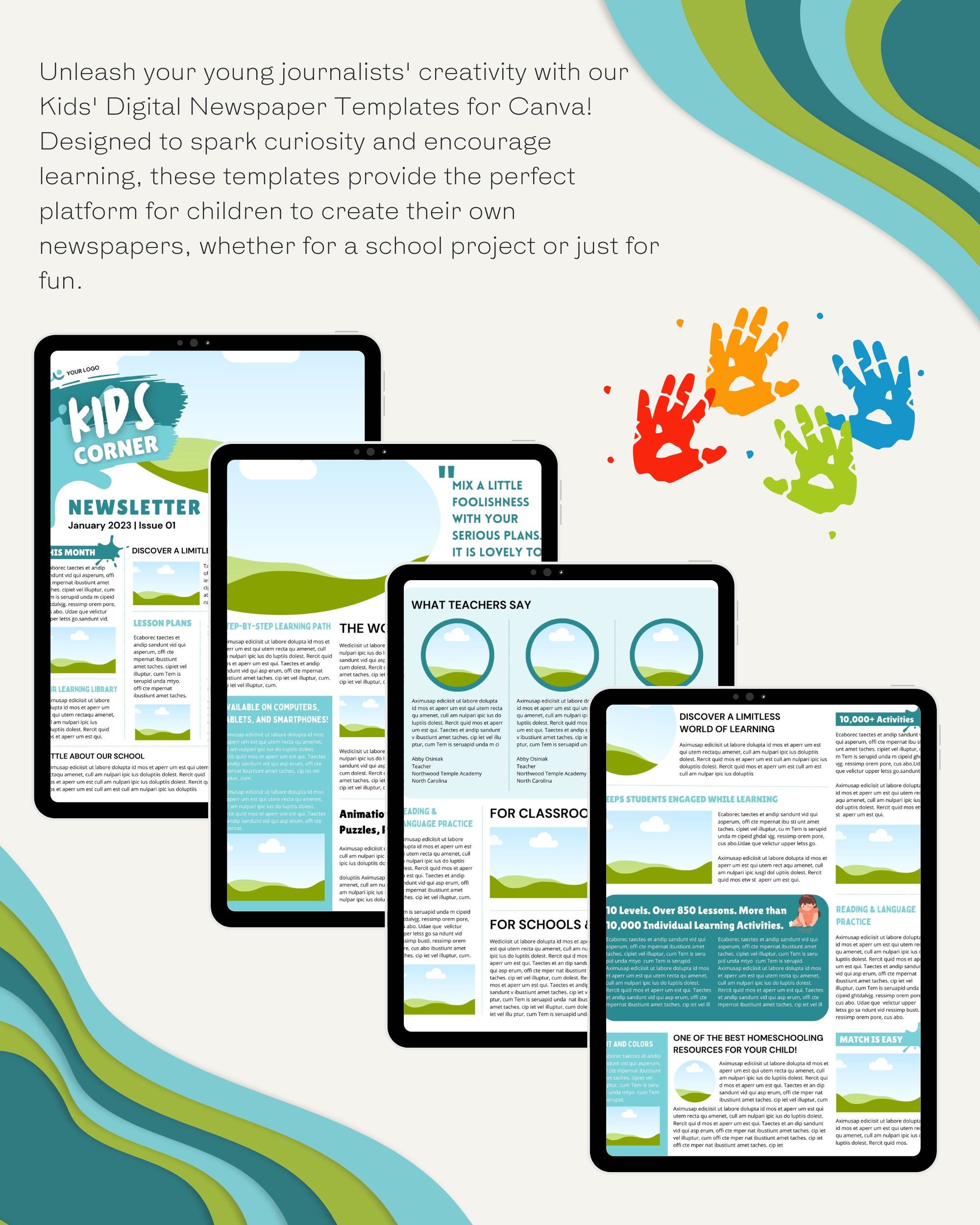 Kids' Digital Newspaper Templates for Canva: Fun, Educational Design! 2 ...