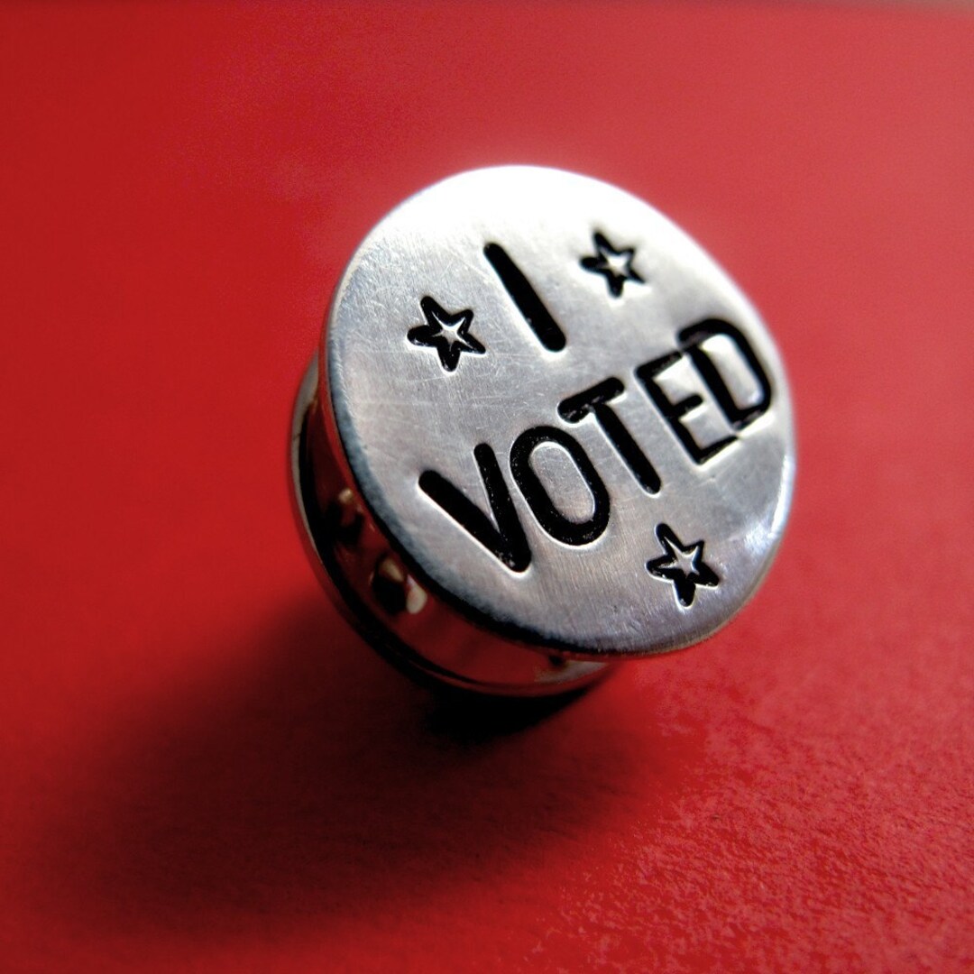 I Voted Pin - Vote Pin - Patriotic Sterling Silver Lapel Pin or Tie ...