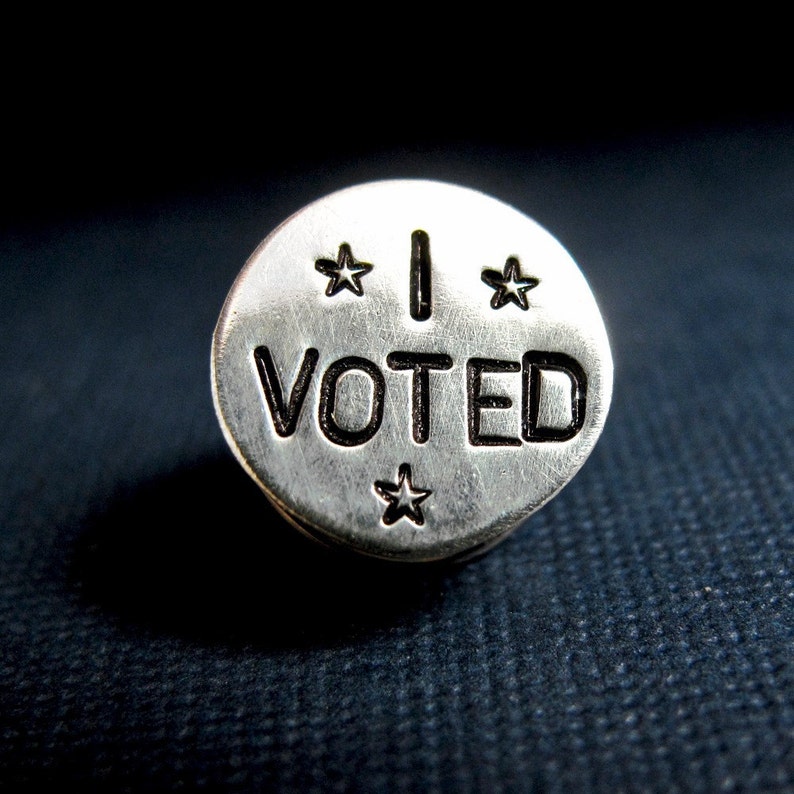 I Voted Pin Vote Pin Patriotic Sterling Silver Lapel Pin - Etsy
