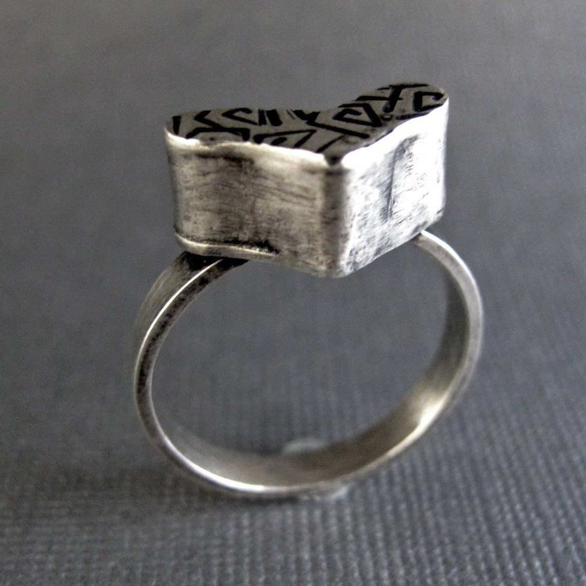 Heart Shaped Box Ring - Sterling Silver Hollow Form - Etsy