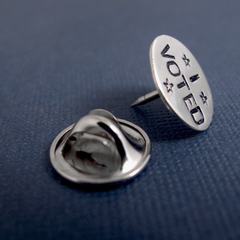 I Voted Pin Vote Pin Patriotic Sterling Silver Lapel Pin - Etsy