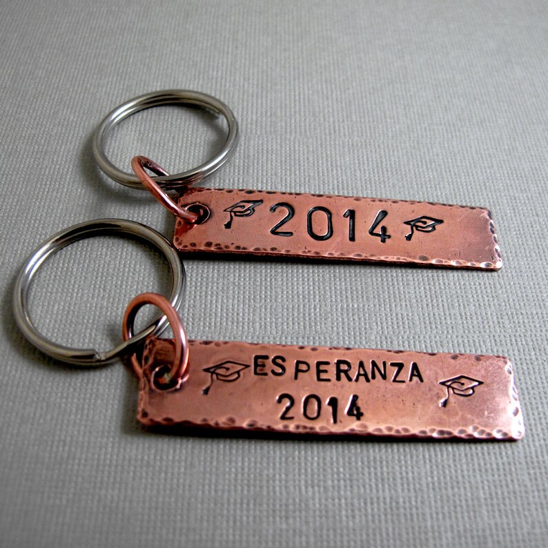 Graduation Keychain 2022 or Any Year Personalized Copper - Etsy