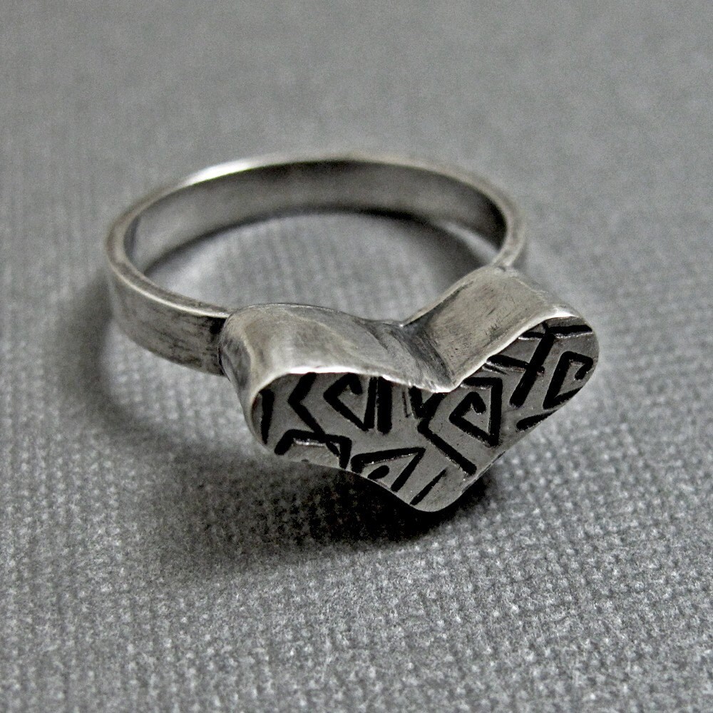 Heart Shaped Box Ring - Sterling Silver Hollow Form - Etsy
