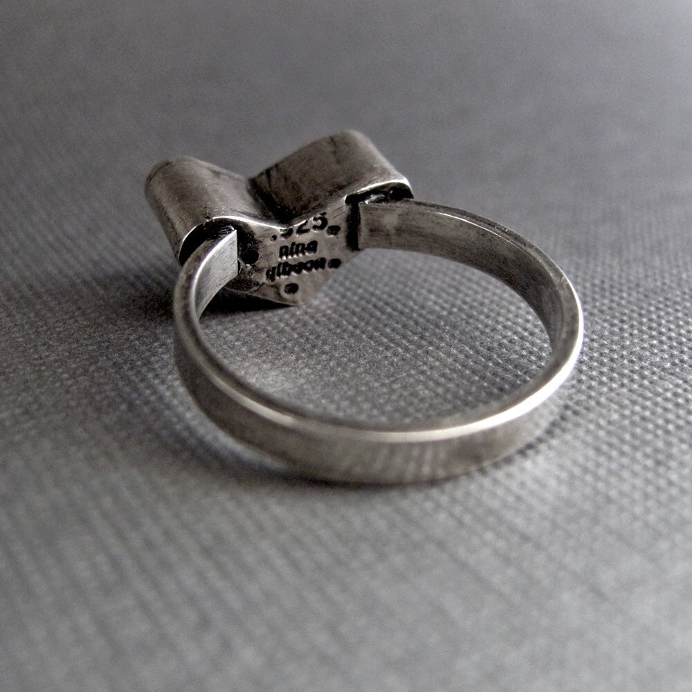 Heart Shaped Box Ring - Sterling Silver Hollow Form - Etsy
