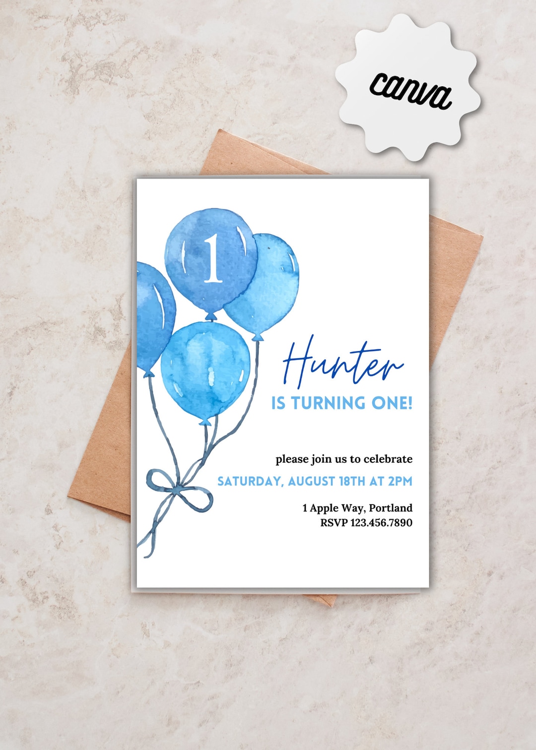 1st Boy Birthday Invitation - Etsy