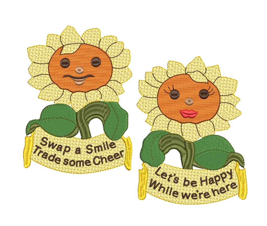 Swap a Smile Trade Some Cheer Let's Be Happy While We're Here Sunflower ...