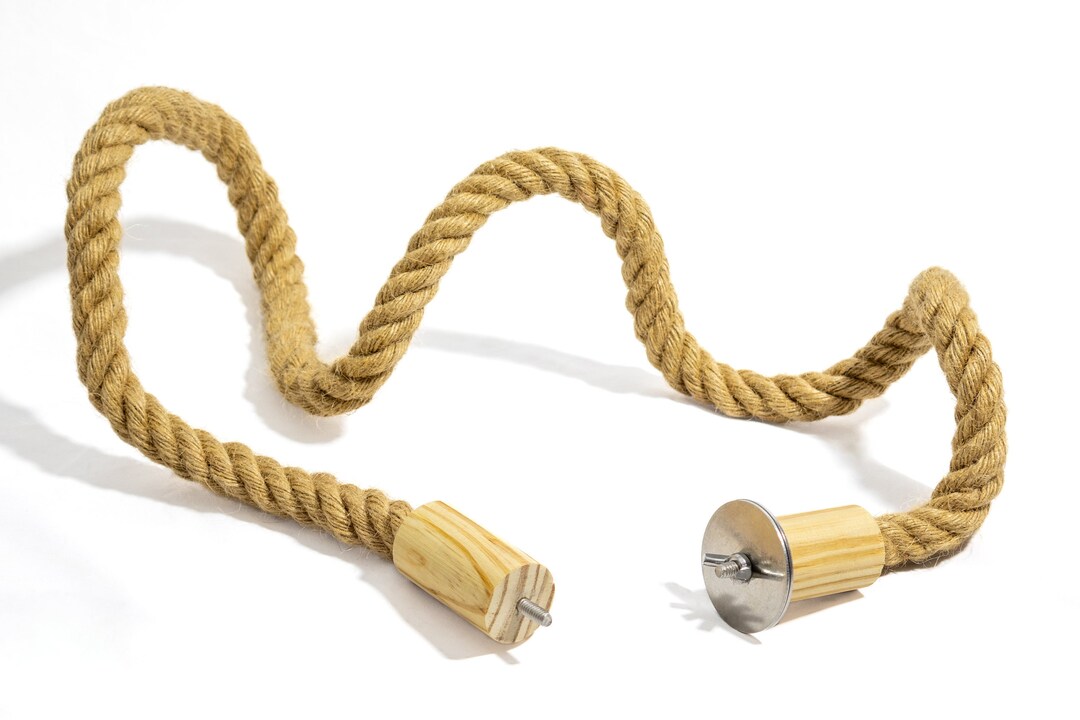 Jute Rope Bird Perch 4ft or 2ft, Natural Bird Safe Materials, Bendable ...