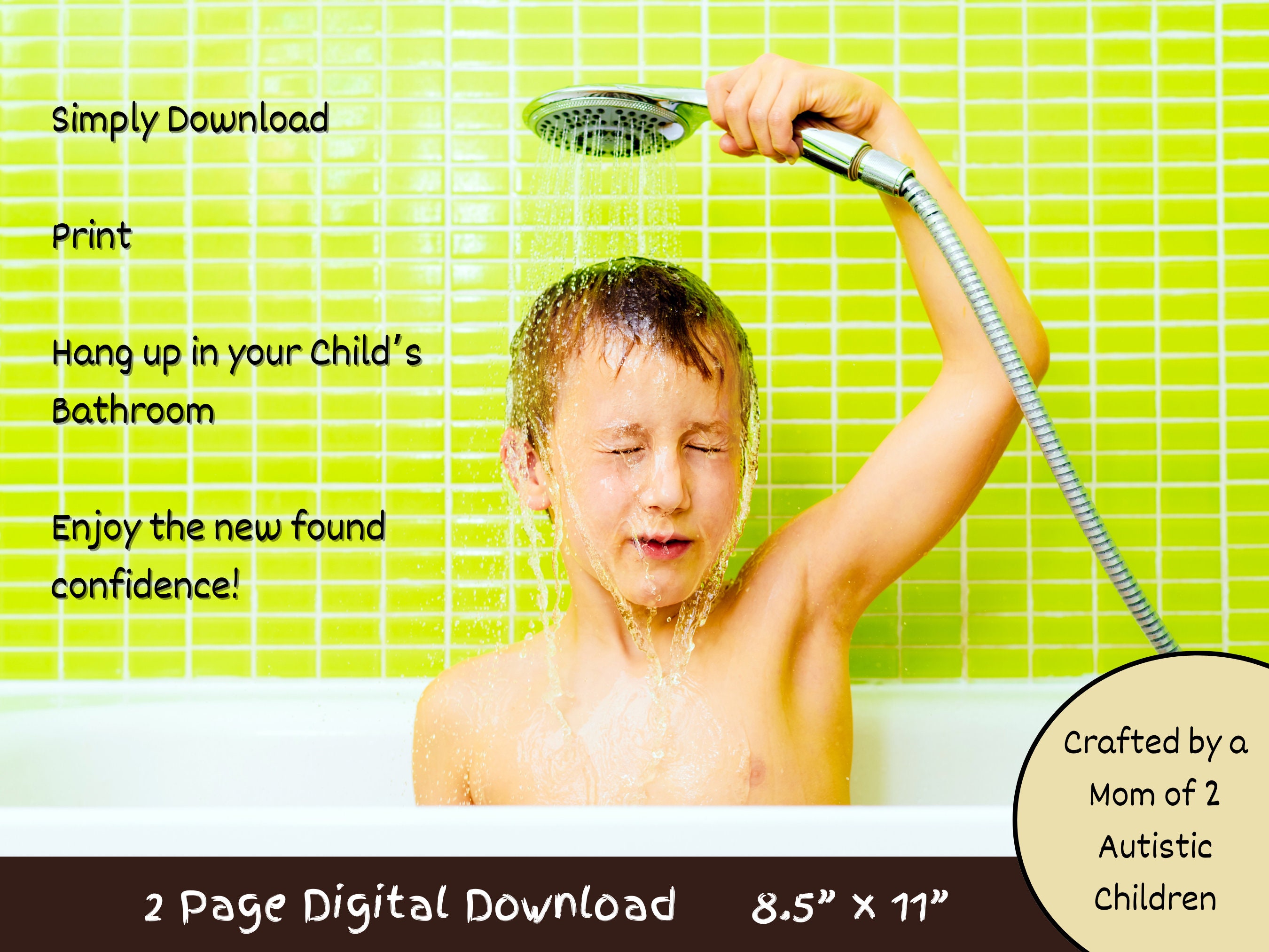 Social Story for Autism, Taking a Bath, Step by Step Instructions ...