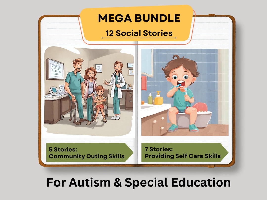 Visual Social Stories for Autism & Special Needs, Set of 12, Self Care ...