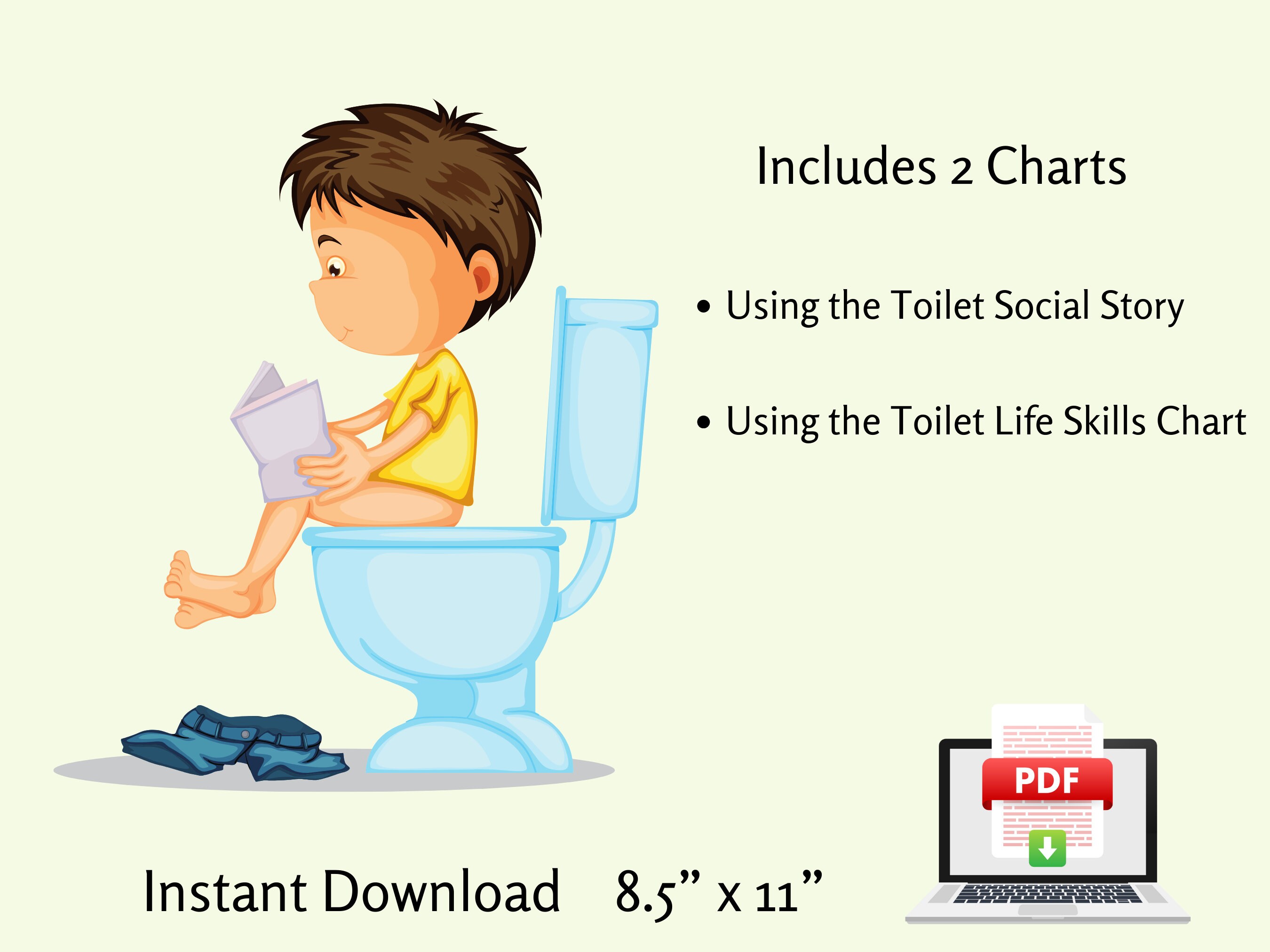 ASD Visual Aids, Using the Toilet, Social Story and Picture Instruction ...