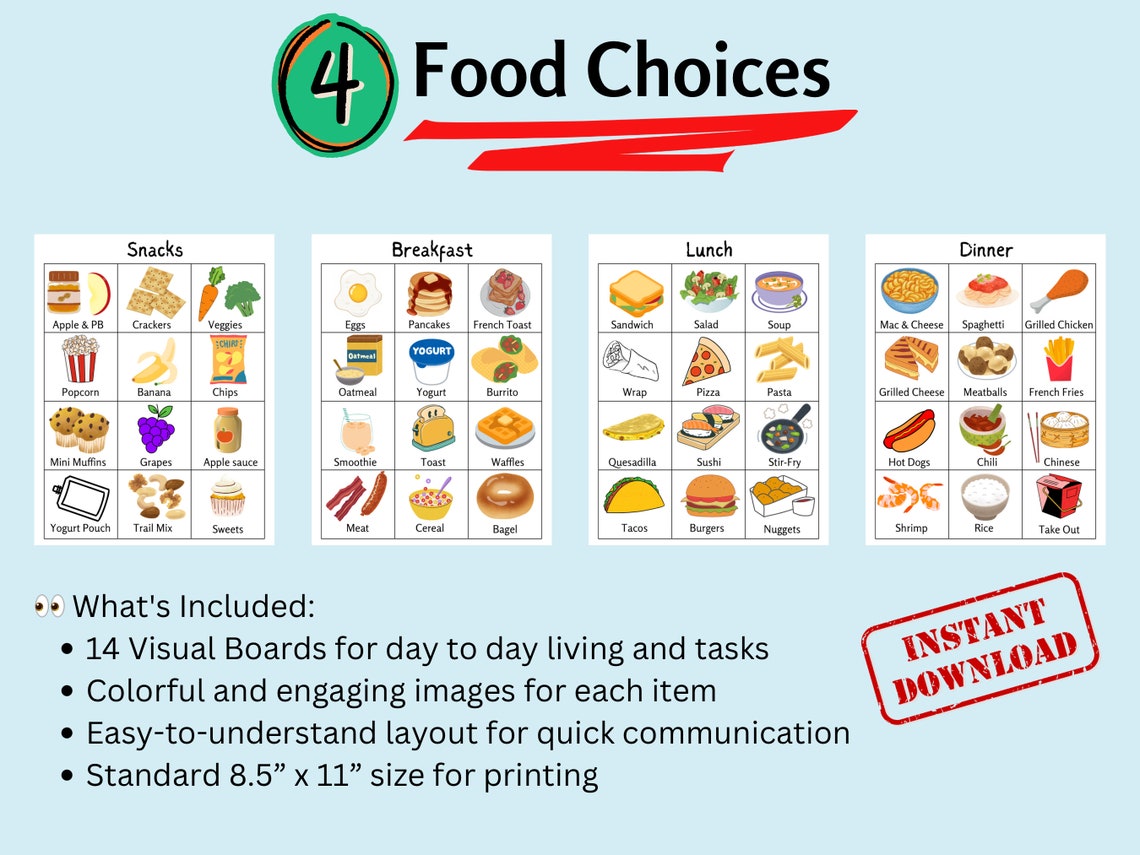 Visual Communication Boards Bundle for Autistic Children- Set of 14 ...