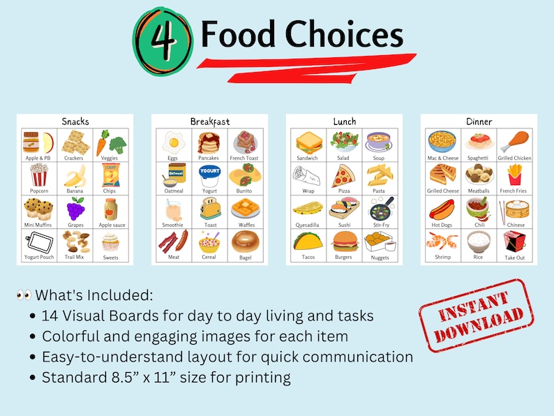 Visual Communication Boards Bundle for Autistic Children- Set of 14 ...