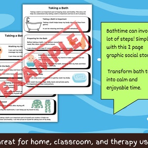 Social Story for Autism, Taking a Bath, Step by Step Instructions ...