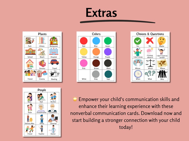 Visual Communication Boards Bundle for Autistic Children- Set of 14 ...