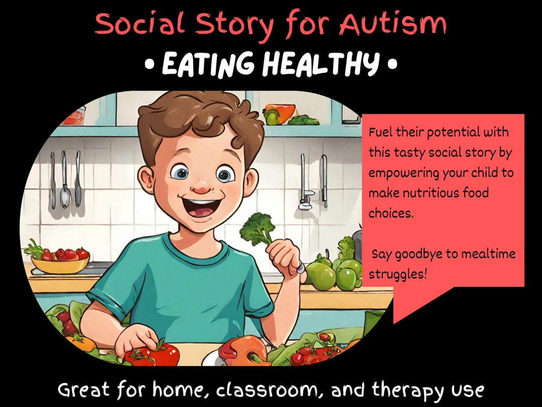 Eating Healthy Social Story, Simple Visual Aid, Learning Good Food ...