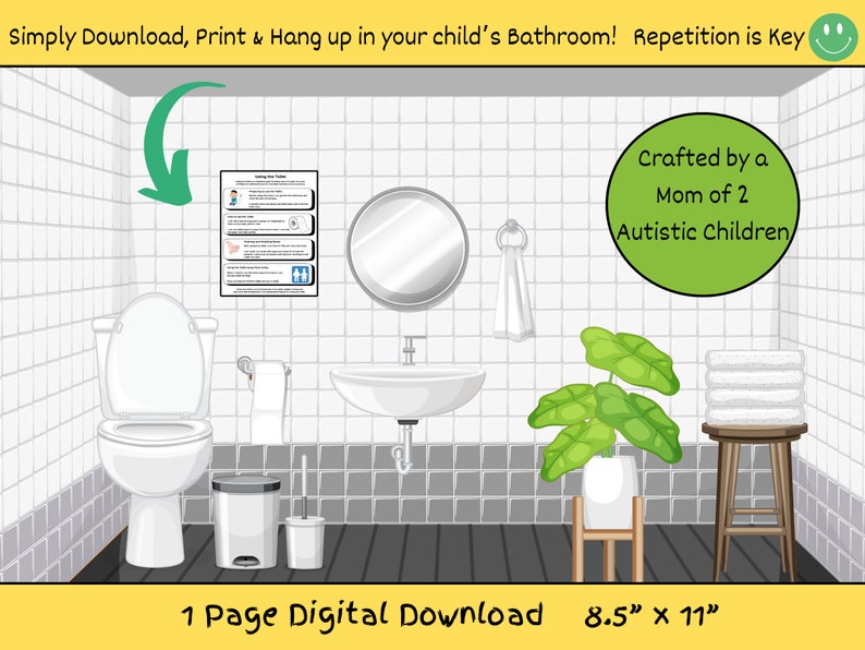 Toilet Training Social Story, Easy Use Picture Story, Self Care ...