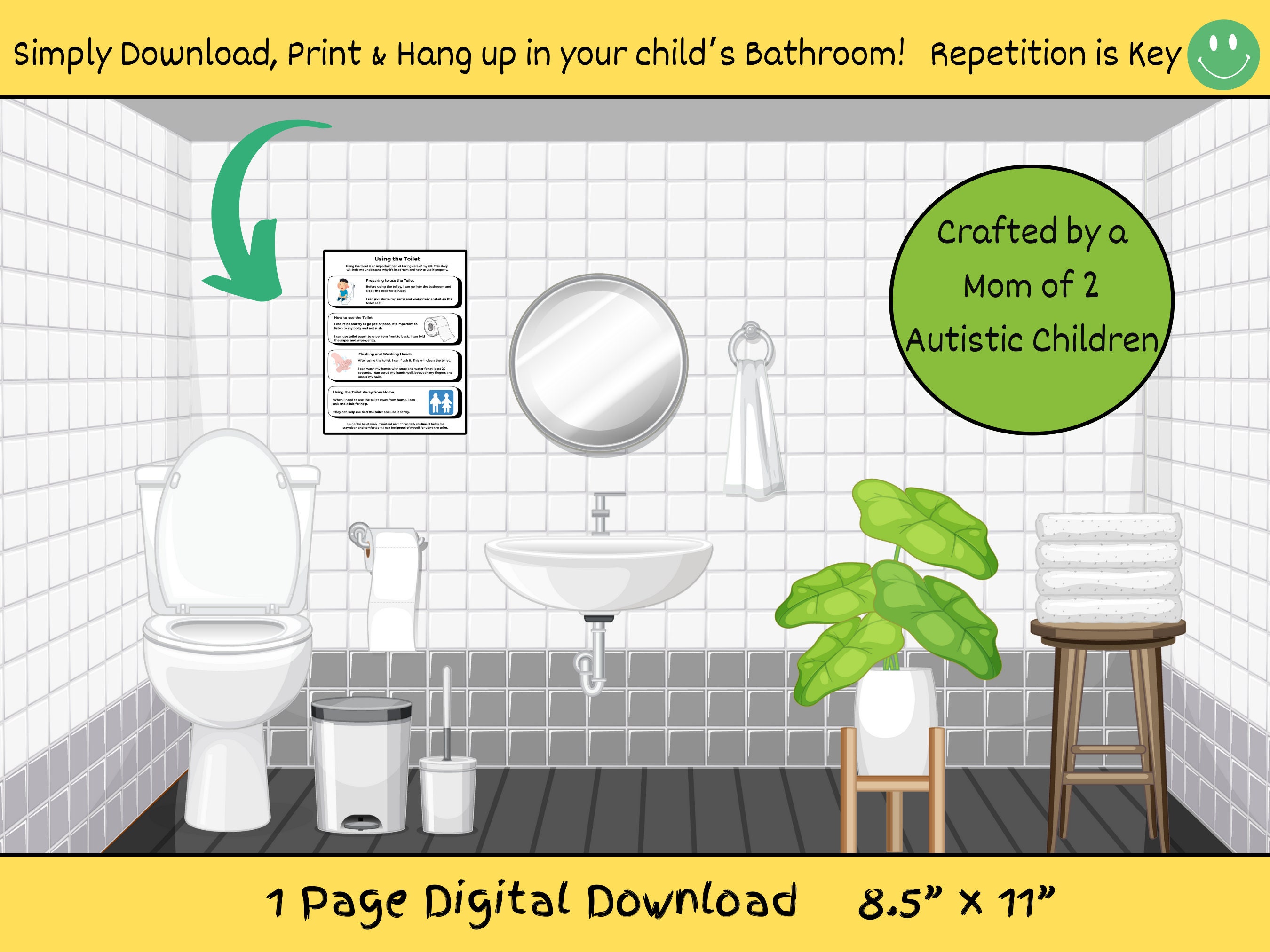 Toilet Training Social Story, Easy Use Picture Story, Self Care ...
