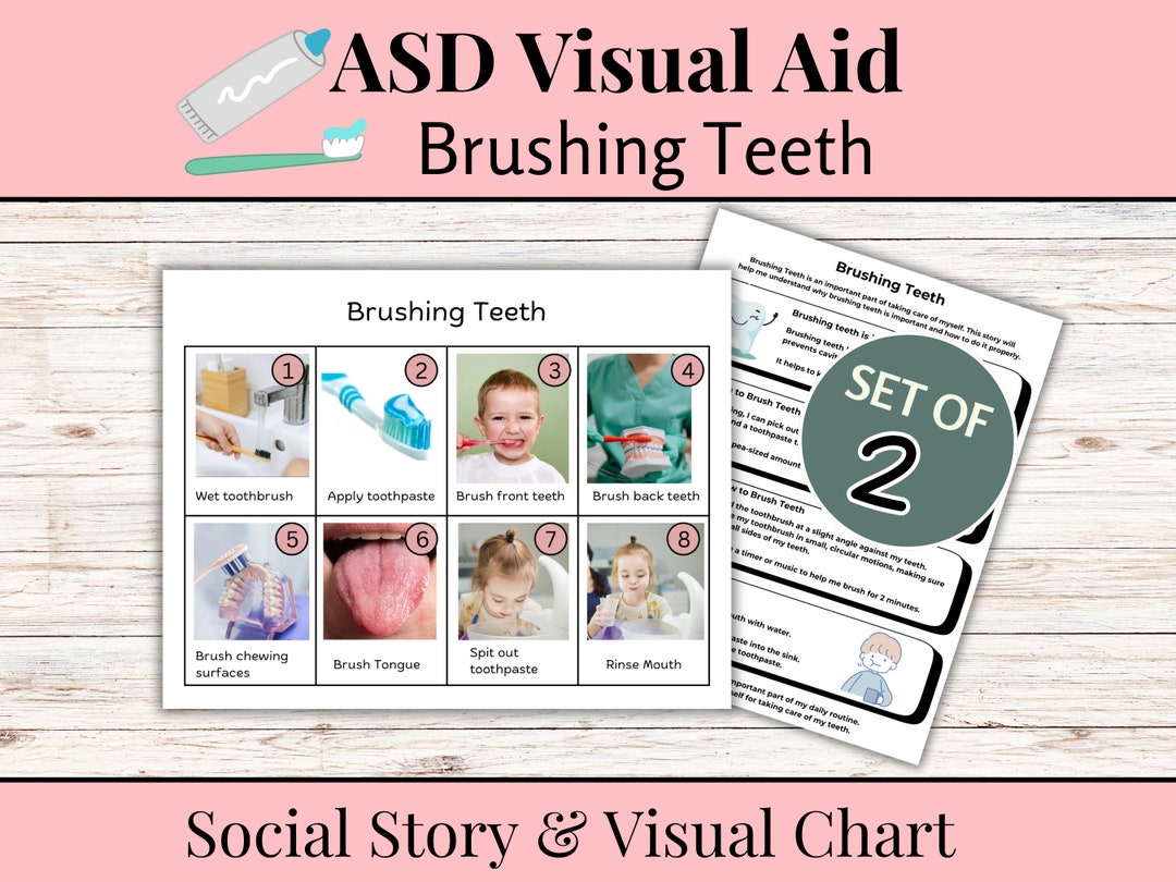 ASD Visual Aids, Brushing Teeth, Social Story and Picture Instruction ...