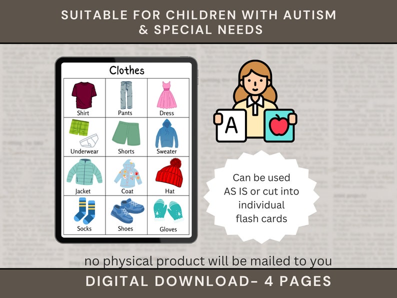 Visual Communication Boards for Autism, Flash Cards for Kids, Non ...