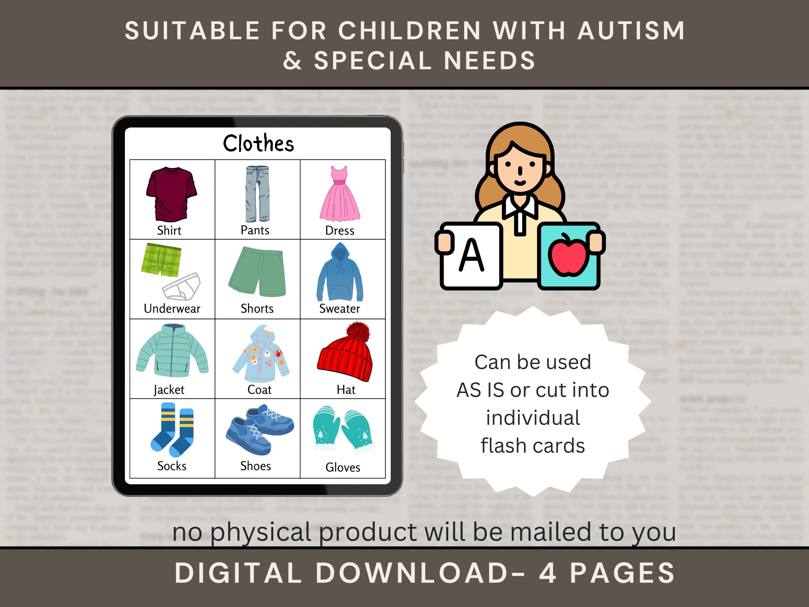 Visual Communication Boards for Autism, Flash Cards for Kids, Non ...
