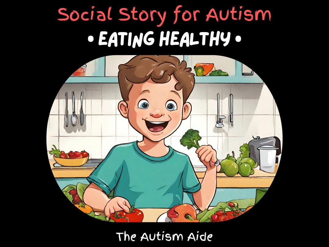 Visual Social Story, Eating Healthy Picture Guide, Self Care Printable ...