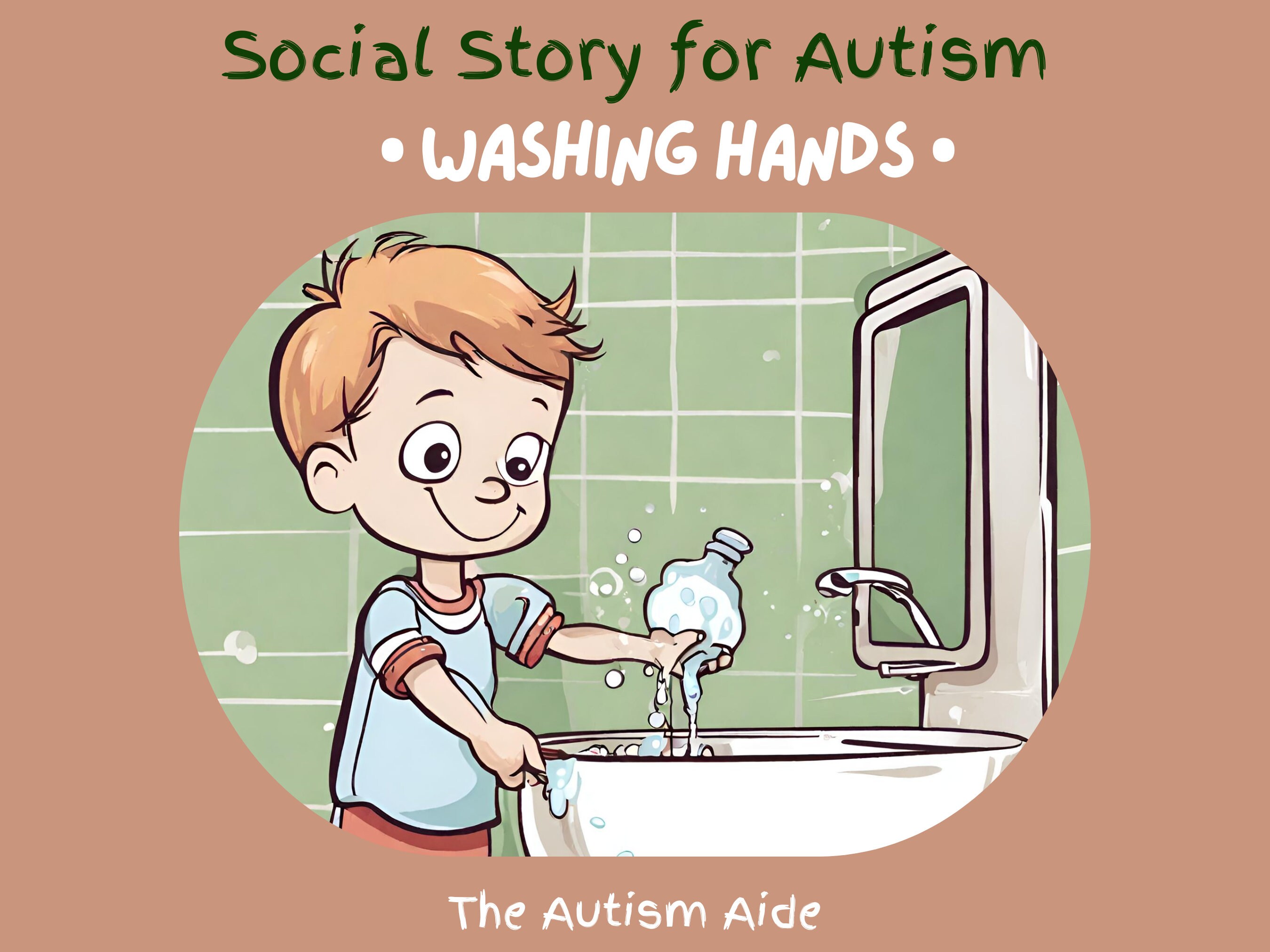 Social Story for Autism, Washing Hands Picture Story, Self Care ...