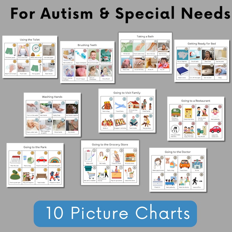 Visual Aids for Autism, Set of 20, Social Stories and Picture Charts ...
