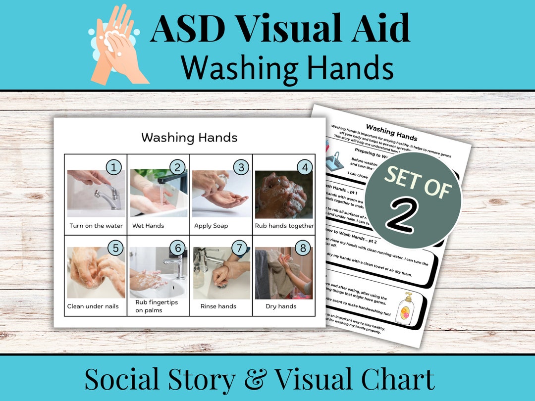 ASD Visual Aids, Washing Hands, Social Story and Picture Instruction ...